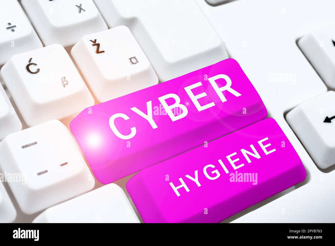 Conceptual caption Cyber Hygiene. Business overview steps that computer ...