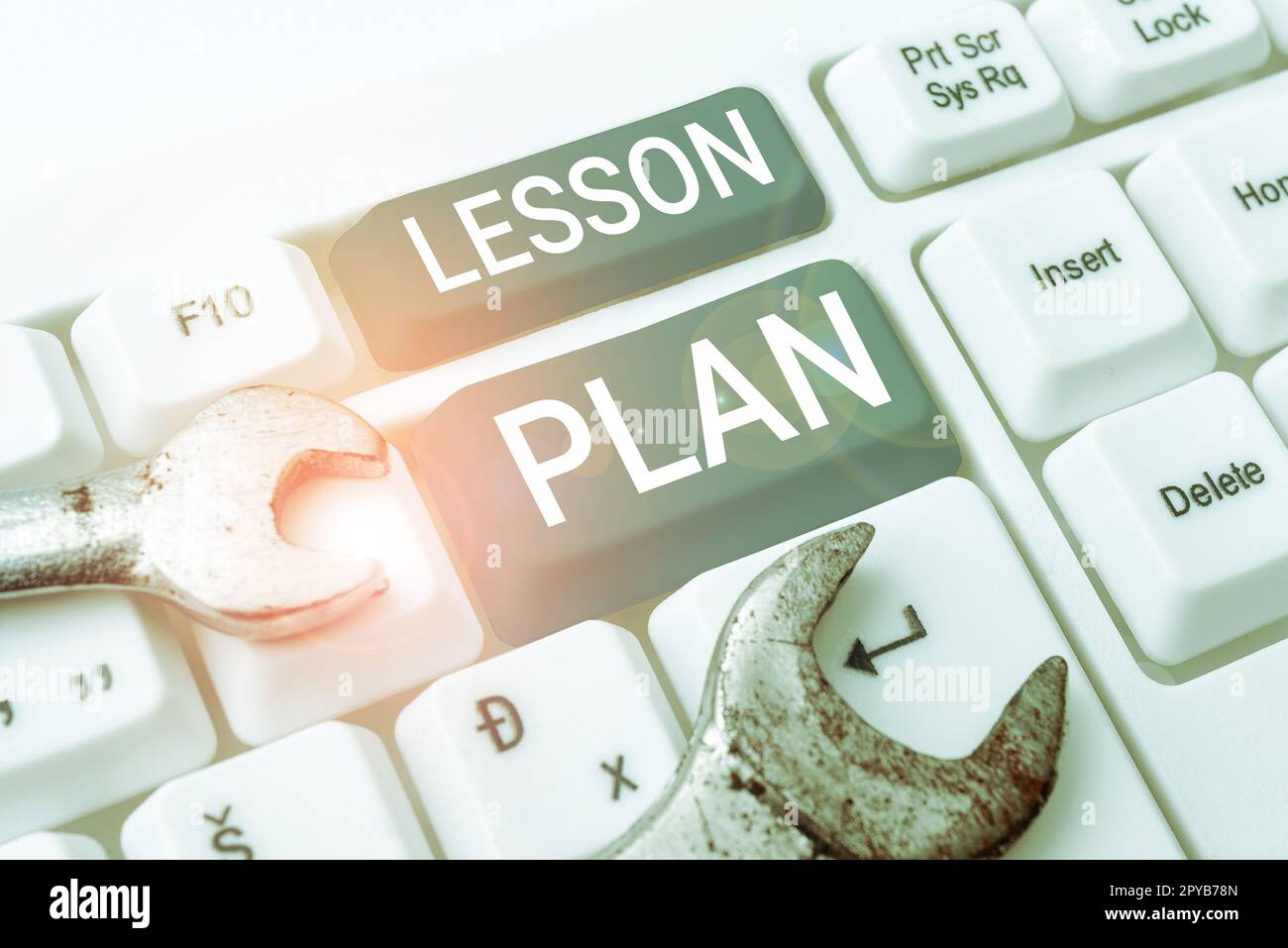 Sign displaying Lesson Plan. Internet Concept a teacher's detailed ...