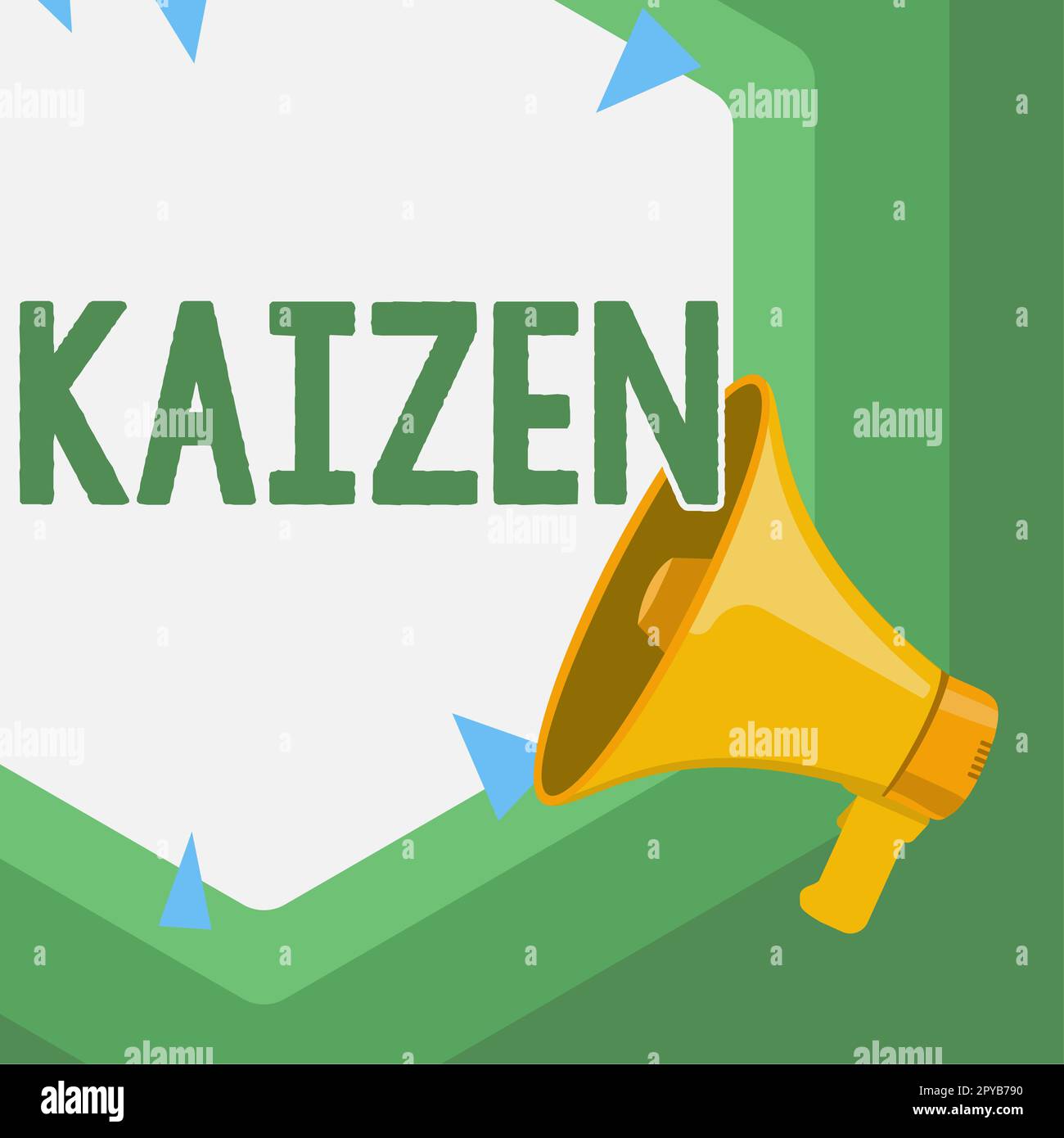 Hand writing sign Kaizen. Business overview a Japanese business ...