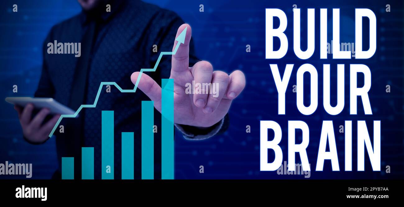 Conceptual display Build Your Brain. Word for mental activities to ...