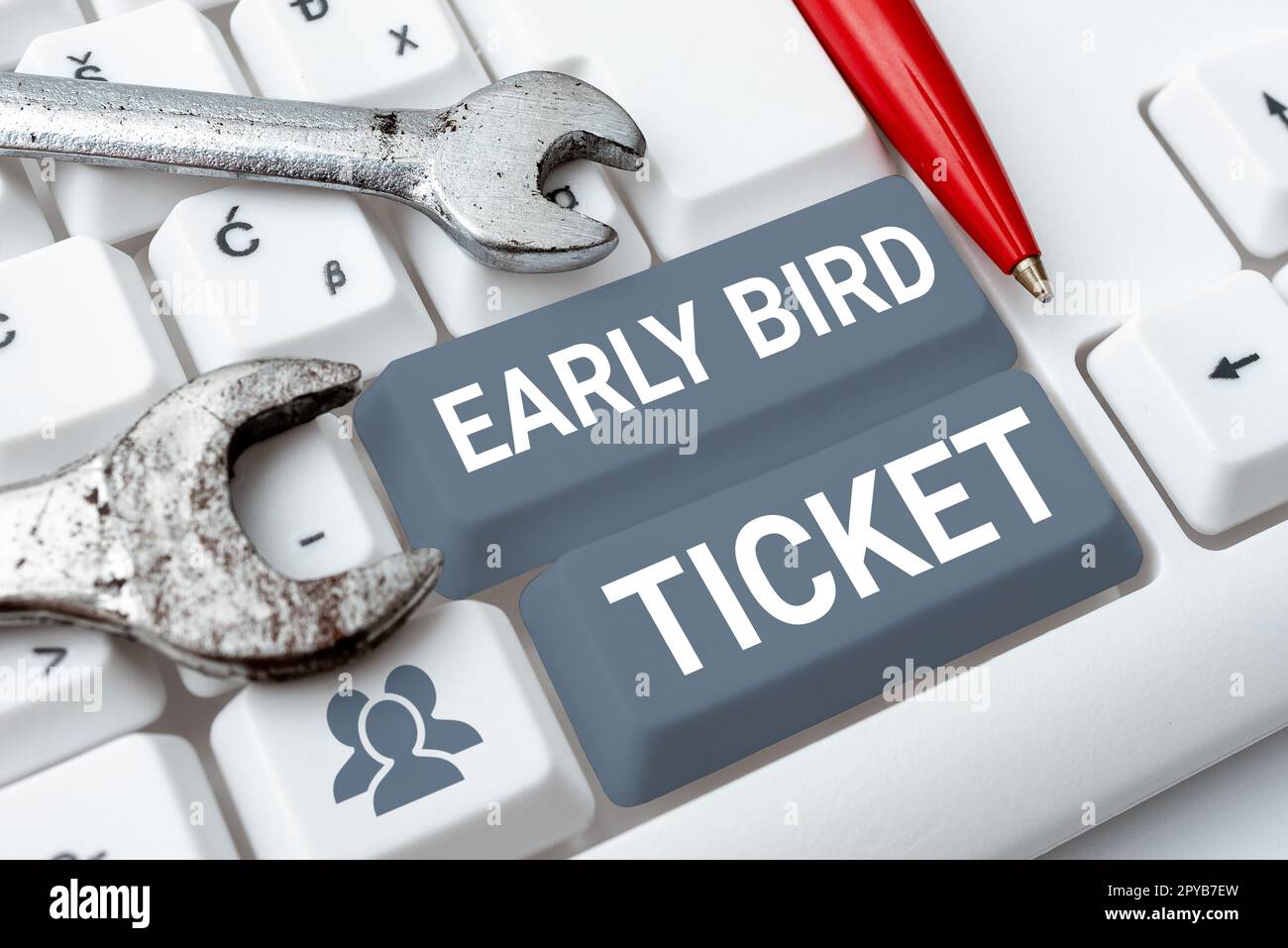 Text caption presenting Early Bird Ticket. Business idea Buying a ...