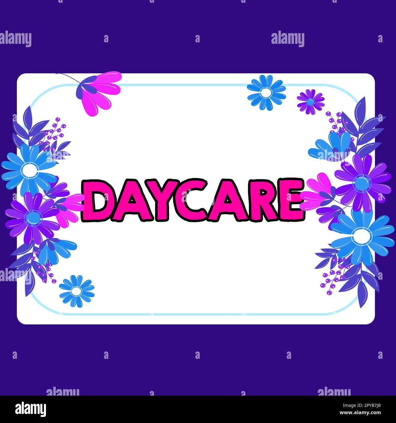 Hand writing sign Daycare. Business concept offering care to preschool ...