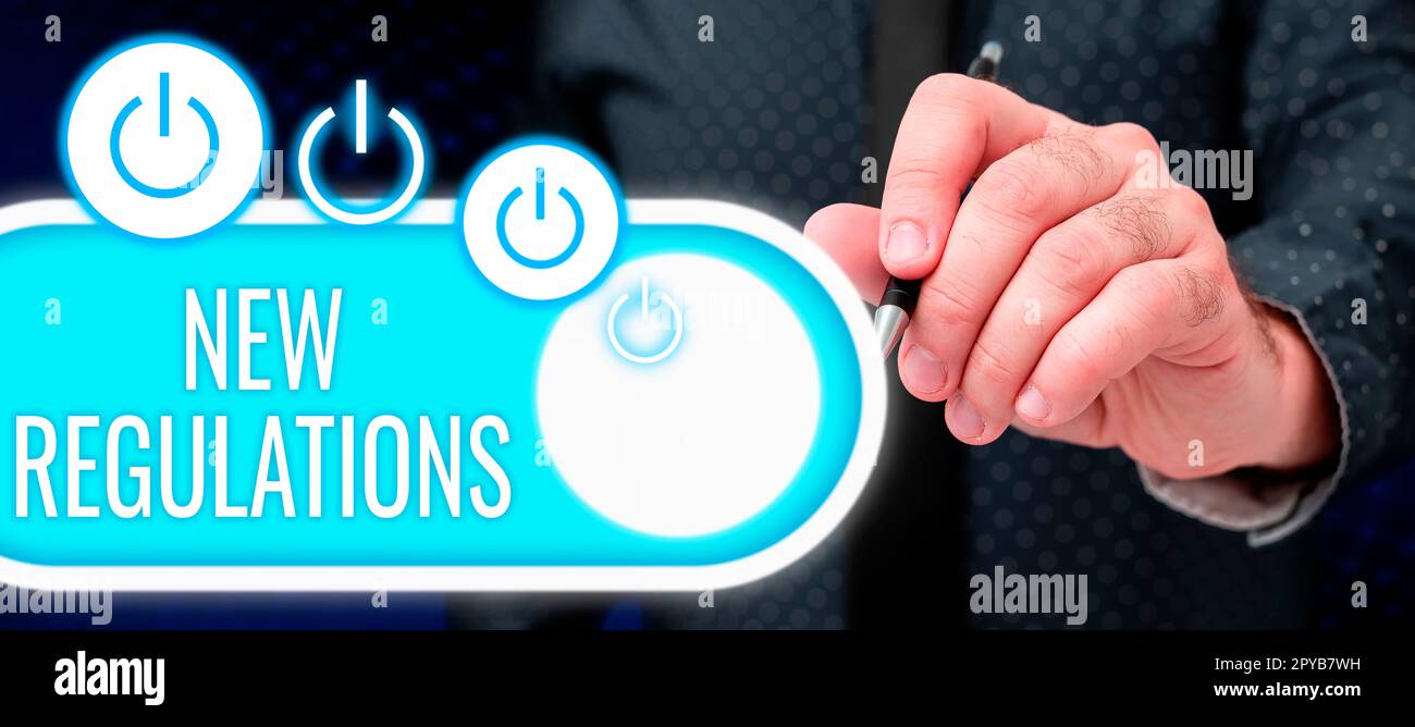 Text showing inspiration New Regulations. Internet Concept Regulation ...