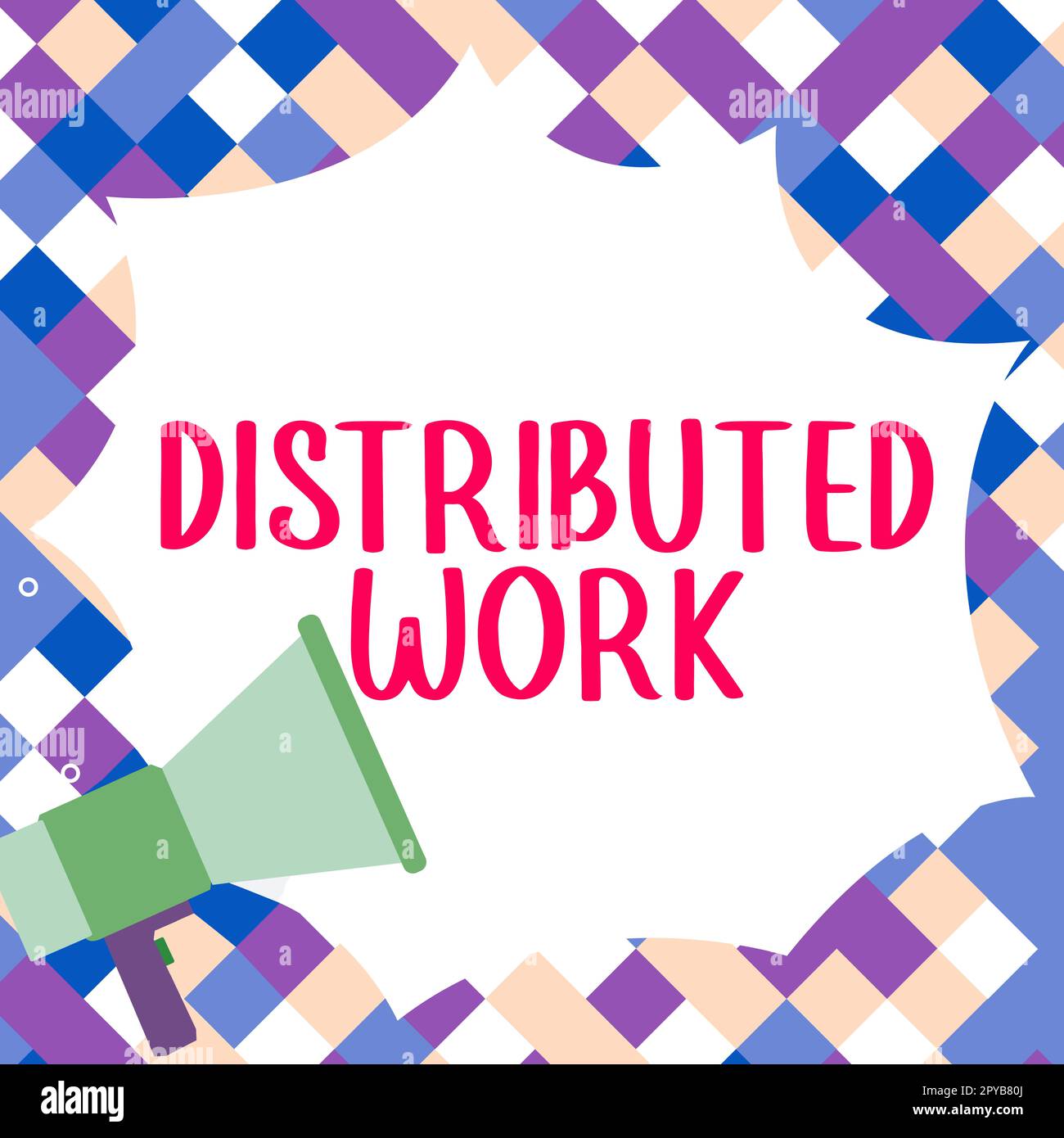 Conceptual display Distributed Work. Business overview practiced by enterprises using network ...