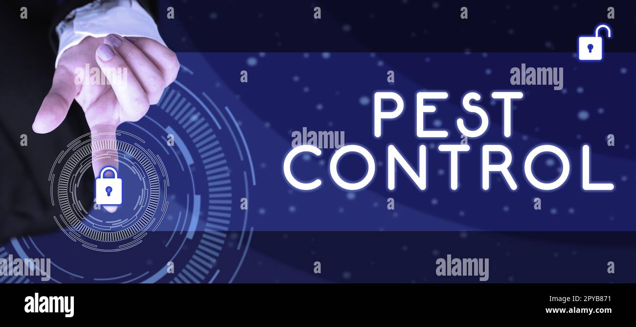 Conceptual caption Pest Control. Word Written on Killing destructive ...