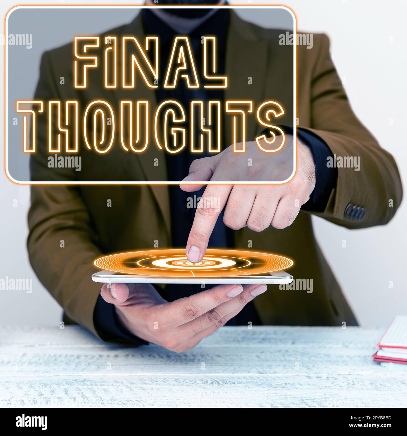 Text caption presenting Final Thoughts. Business approach Conclusion ...