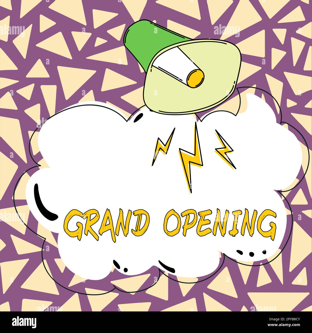 Conceptual display Grand Opening. Word Written on Ribbon Cutting New ...