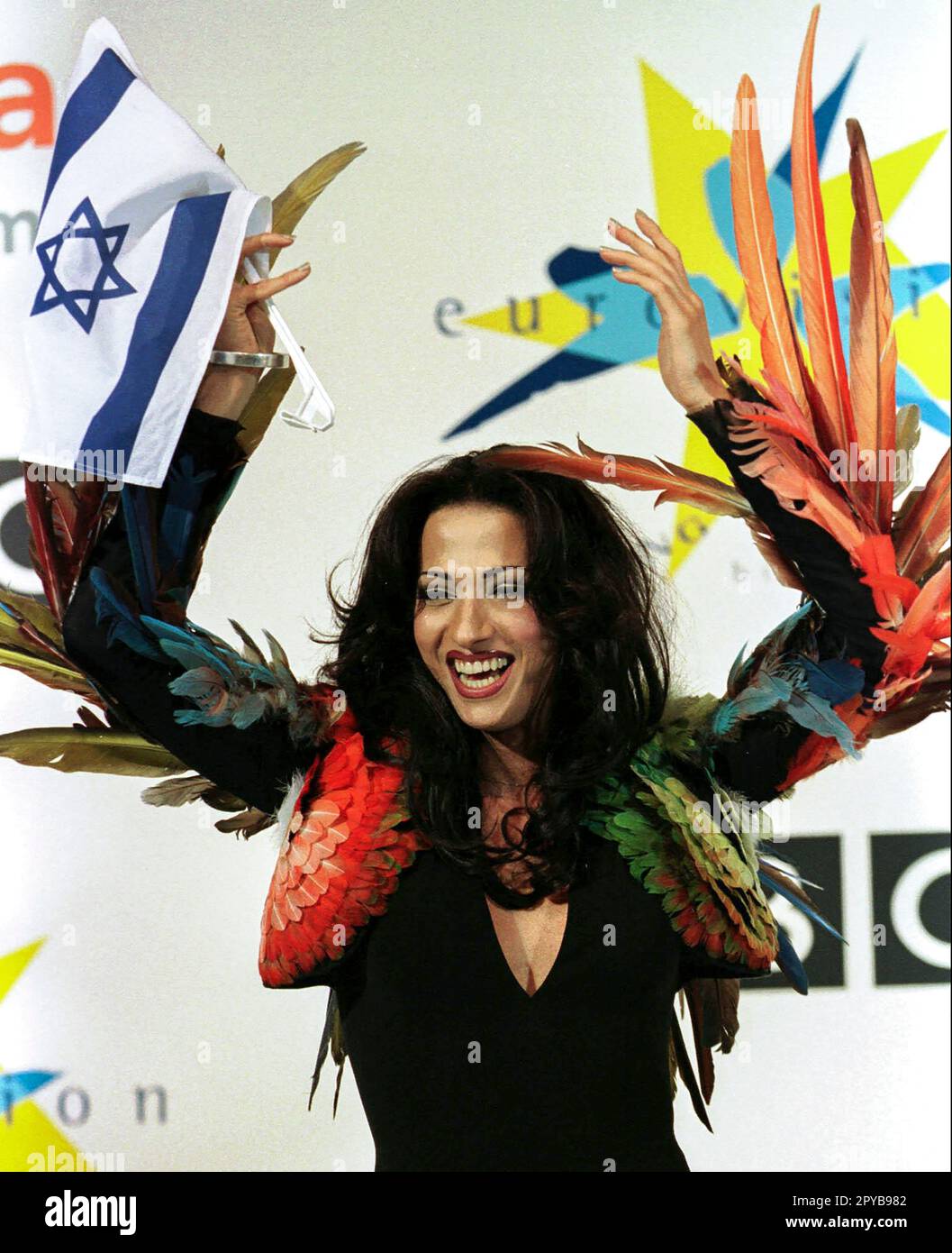 FILE - Israeli singer Dana International celebrates her victory in the ...