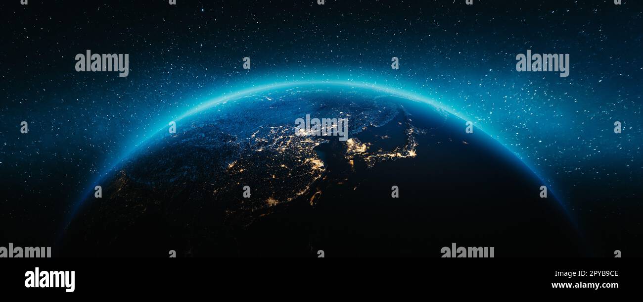 Planet Earth - Asia. Elements of this image furnished by NASA. 3d ...