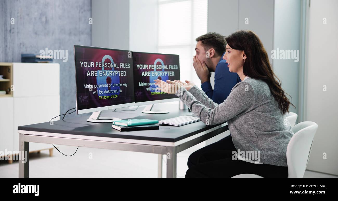 Ransomware alert computer screen hi-res stock photography and images ...