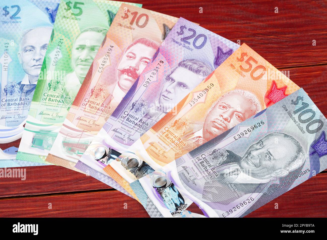 Barbados money - new series of banknotes Stock Photo - Alamy
