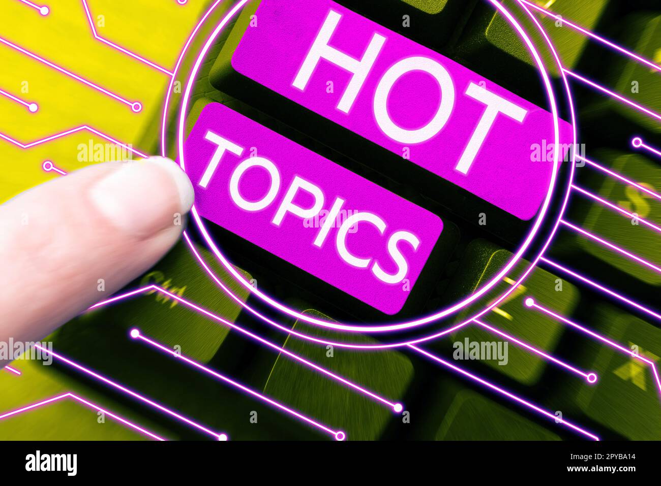 Sign displaying Hot Topics. Conceptual photo subject that a lot of ...