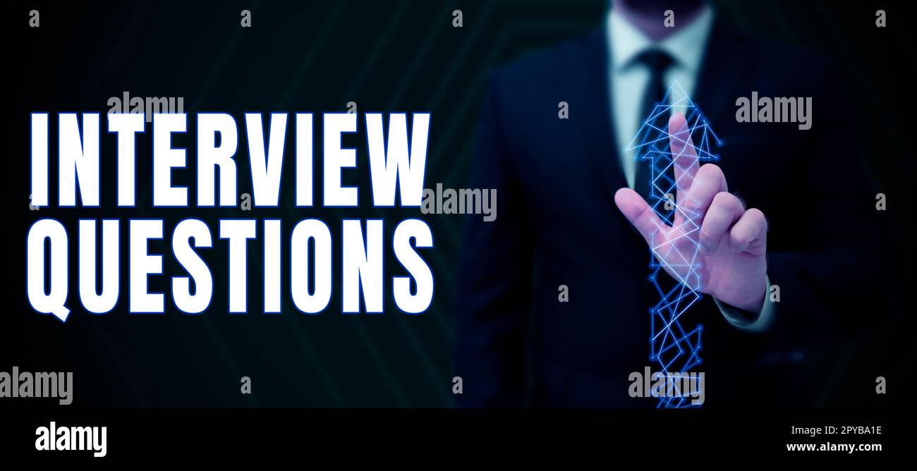Text caption presenting Interview Questions, Word Written on Typical ... Text caption presenting Interview Questions, Word Written on Typical ...