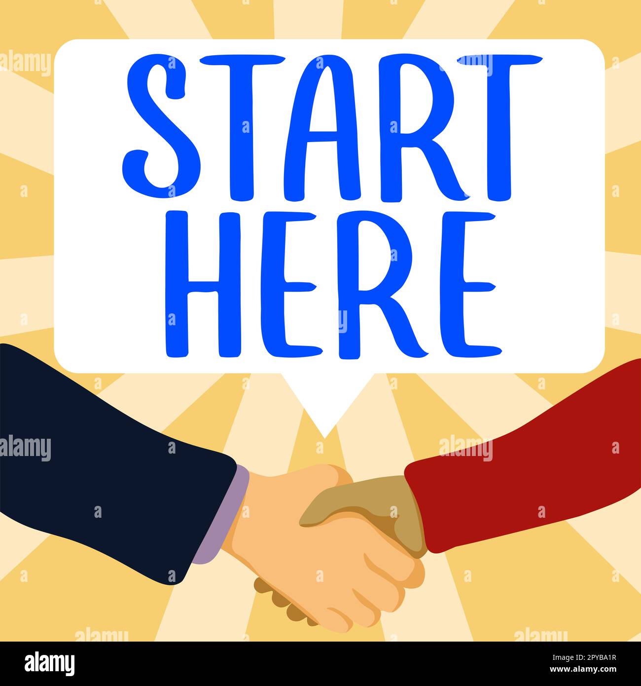 Hand writing sign Start Here. Business overview telling someone this is ...