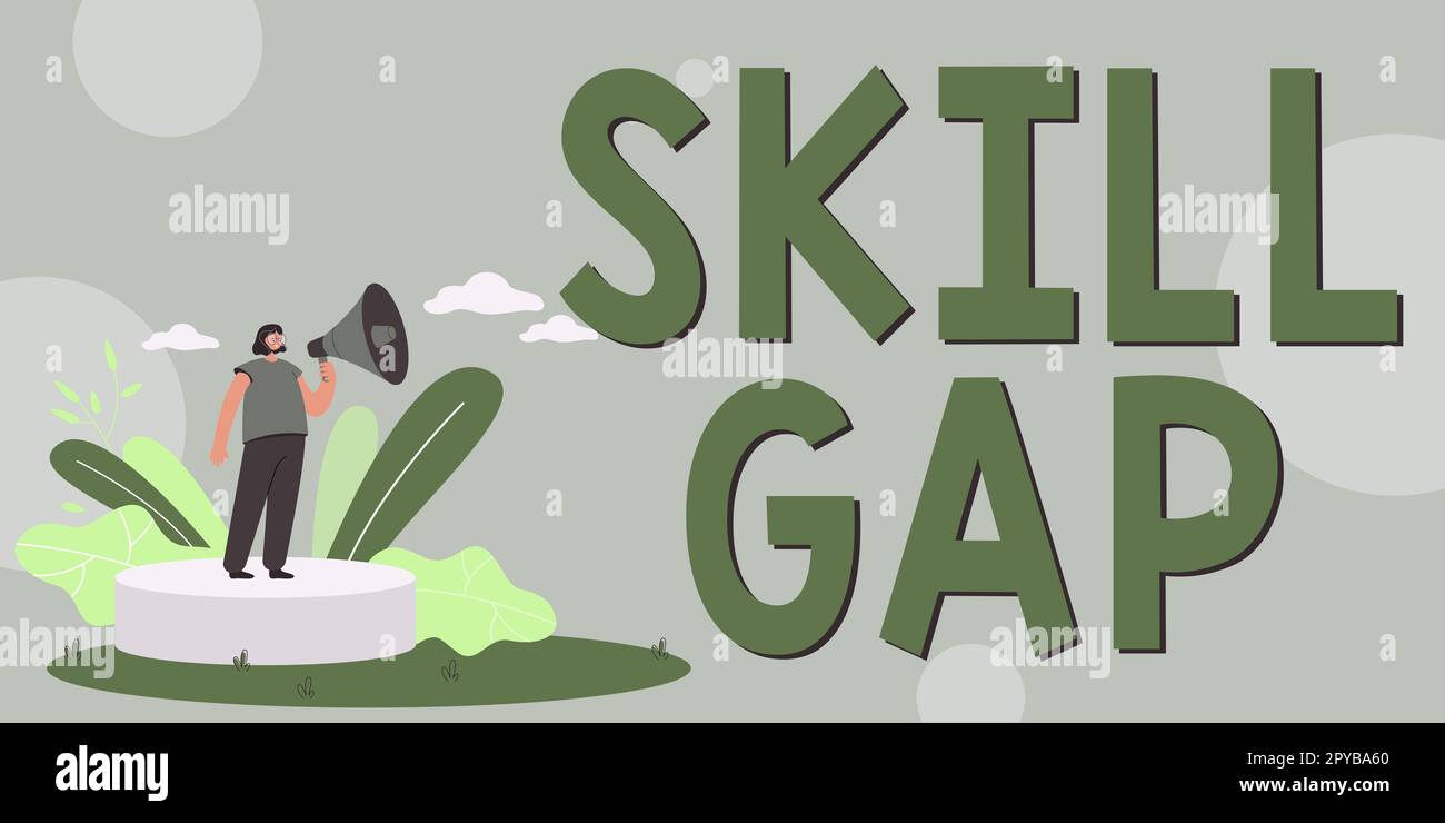 Conceptual display Skill Gap. Word Written on Refering to a person's ...