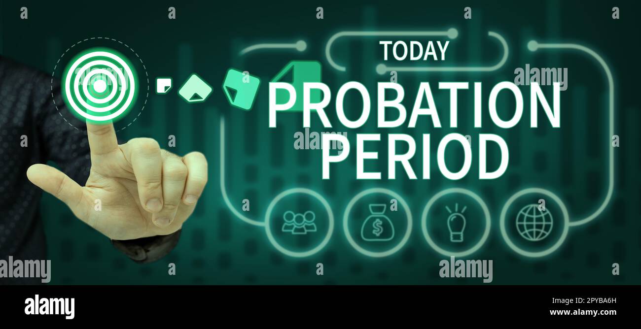Inspiration showing sign Probation Period. Business overview focused ...
