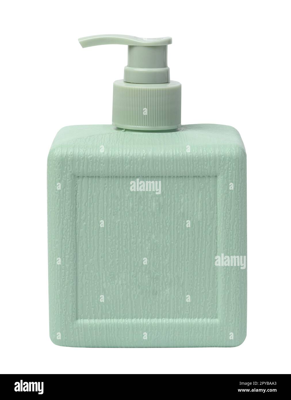 Green plastic container with a dispenser for liquid cosmetics, soap ...