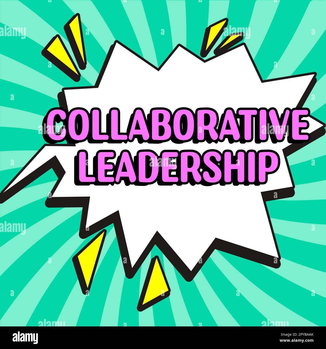 Text caption presenting Collaborative Leadership. Business showcase ...