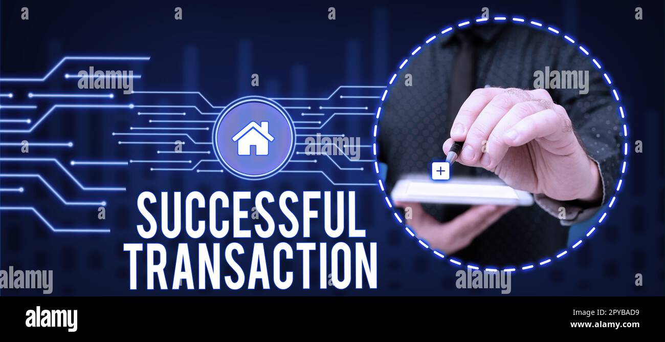 Sign displaying Successful Transaction. Word Written on generate high ...