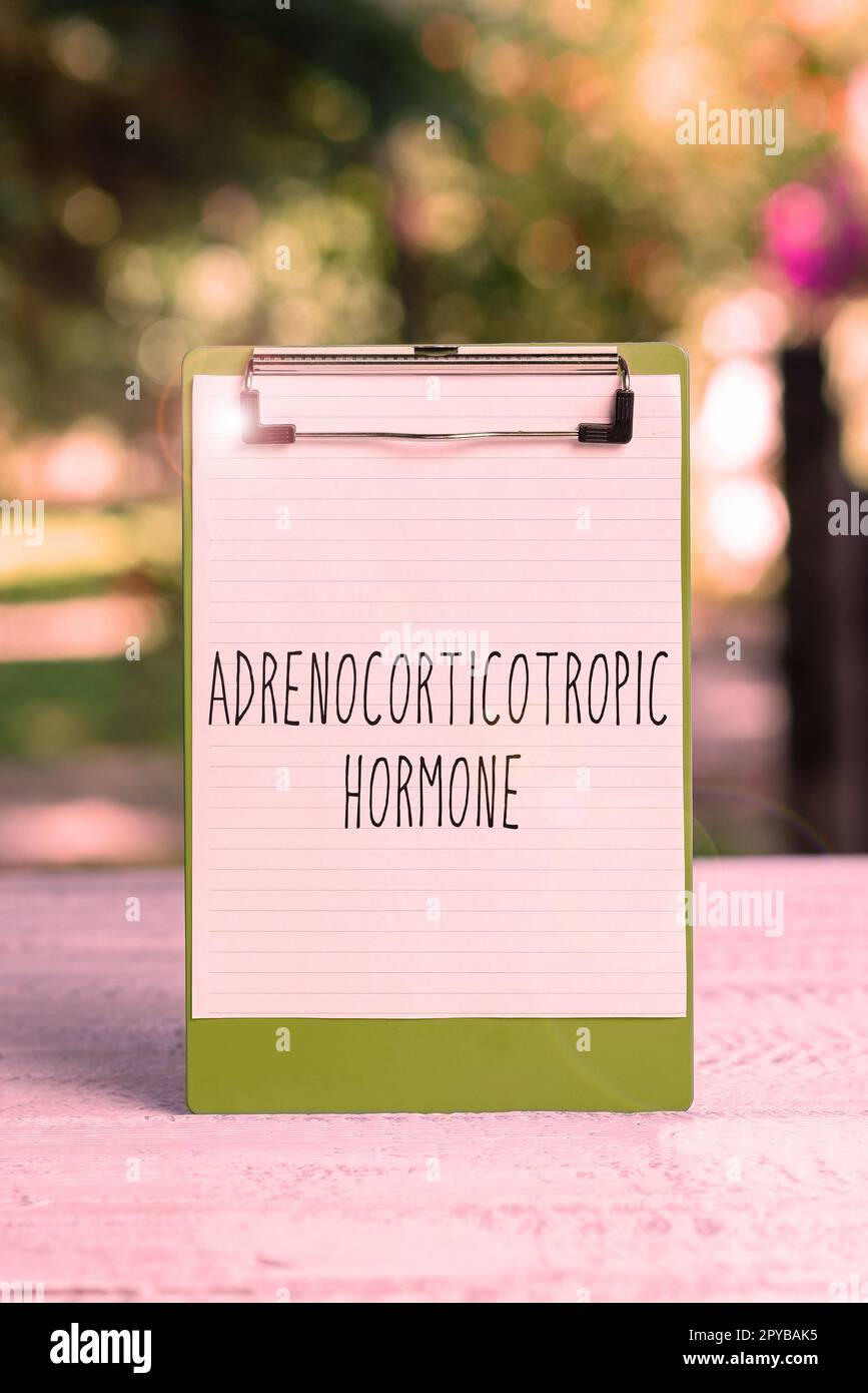Handwriting text Adrenocorticotropic Hormone. Conceptual photo hormone ...
