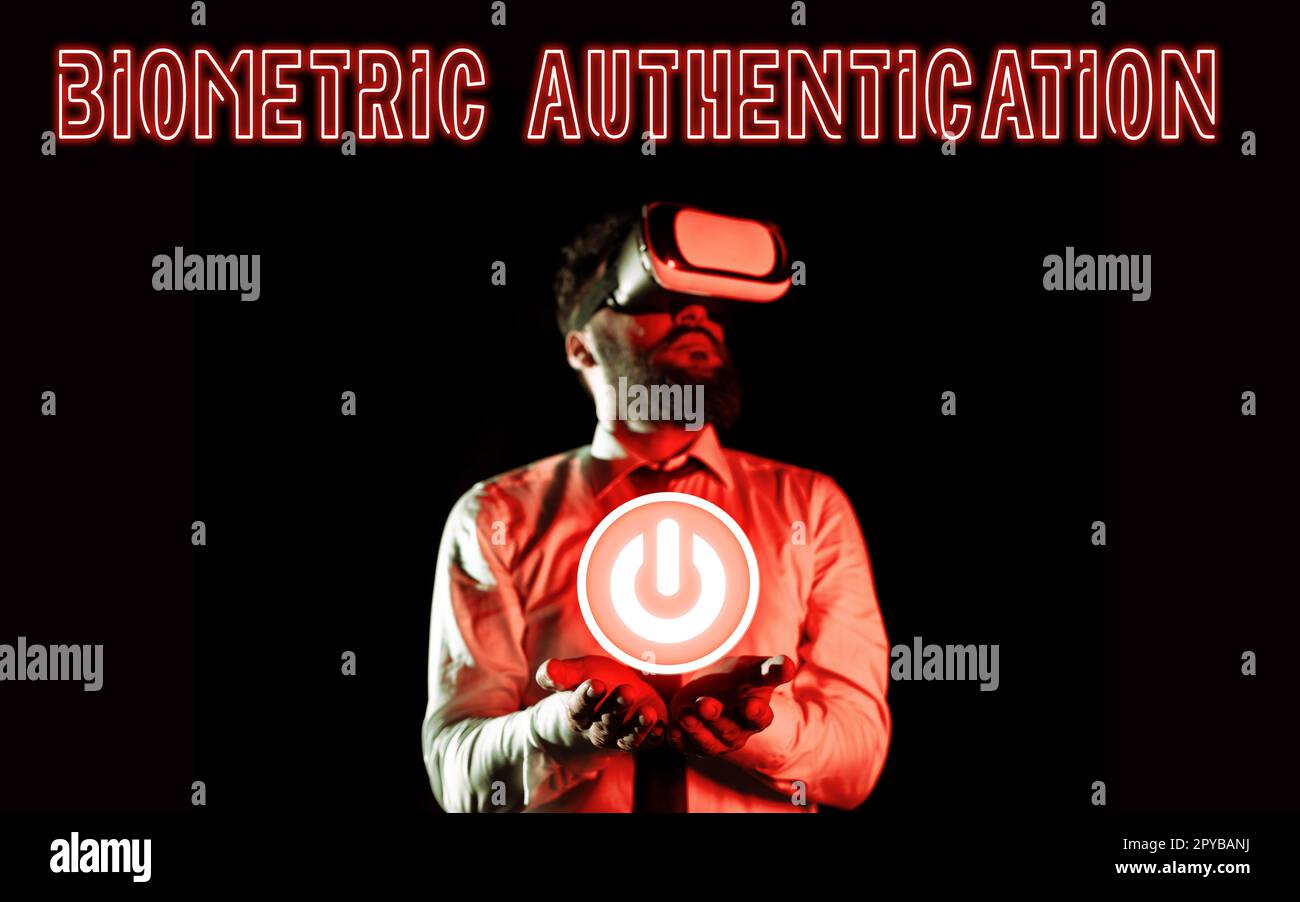 Text Sign Showing Biometric Authentication Business Approach Identity Verification Involves