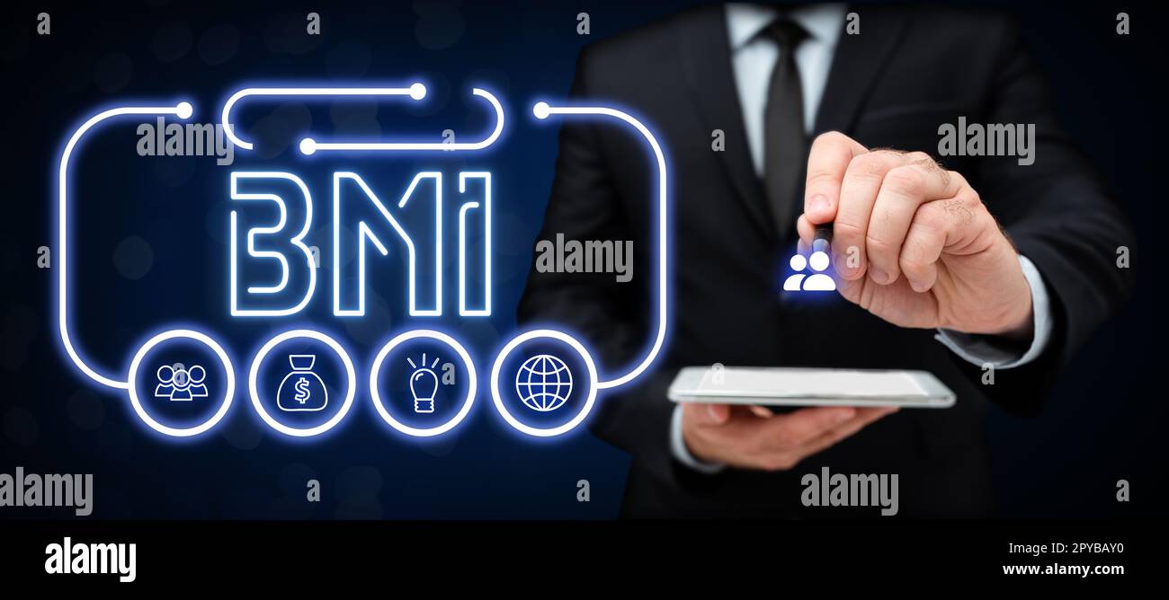 Conceptual display Bmi. Business concept Method of estimating body fat ...