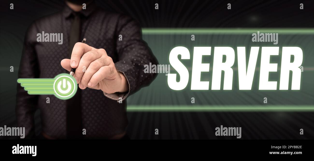 Text caption presenting Server. Business concept computer program which ... Text caption presenting Server. Business concept computer program which ...