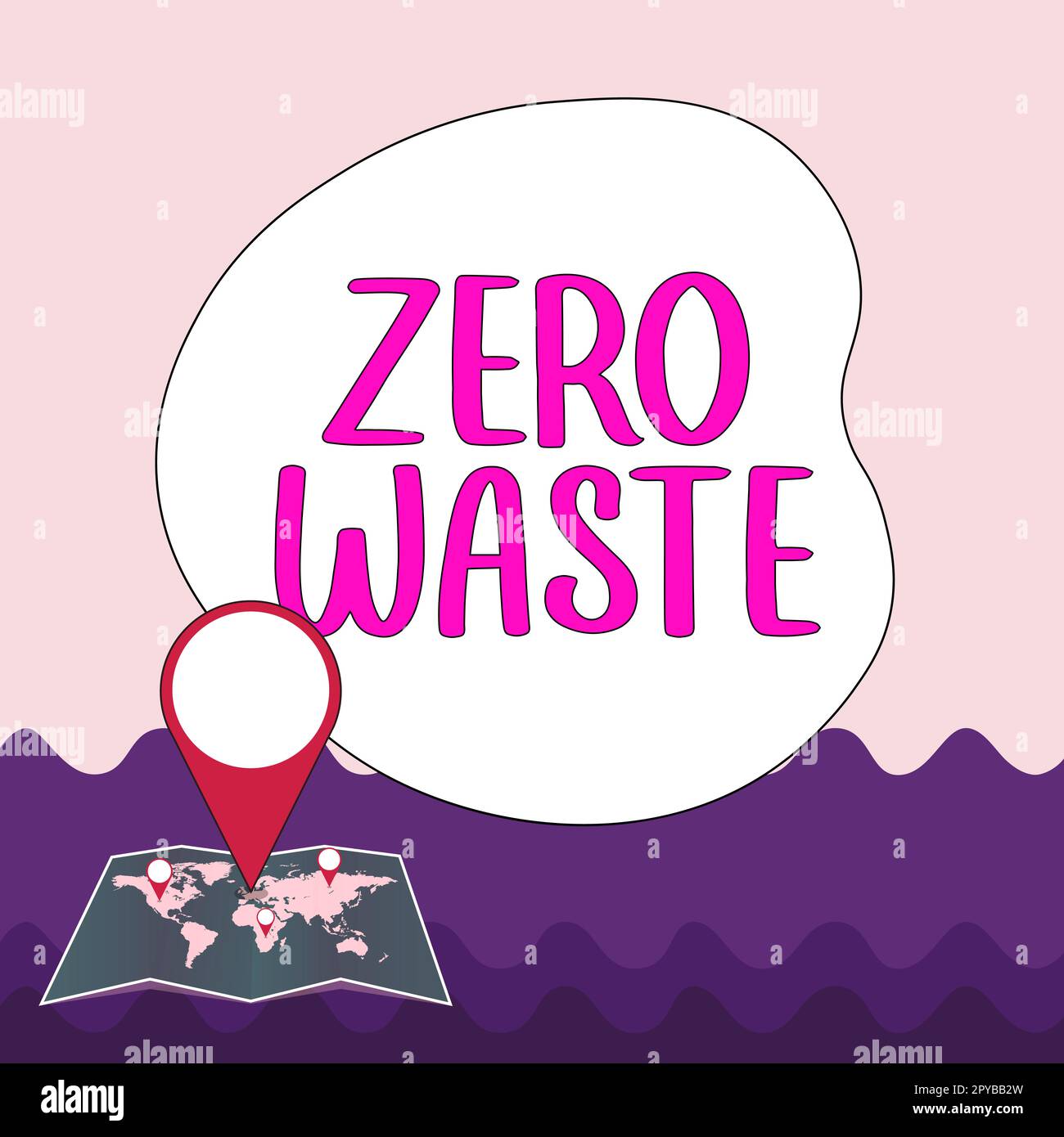 Text caption presenting Zero Waste. Business idea industrial ...