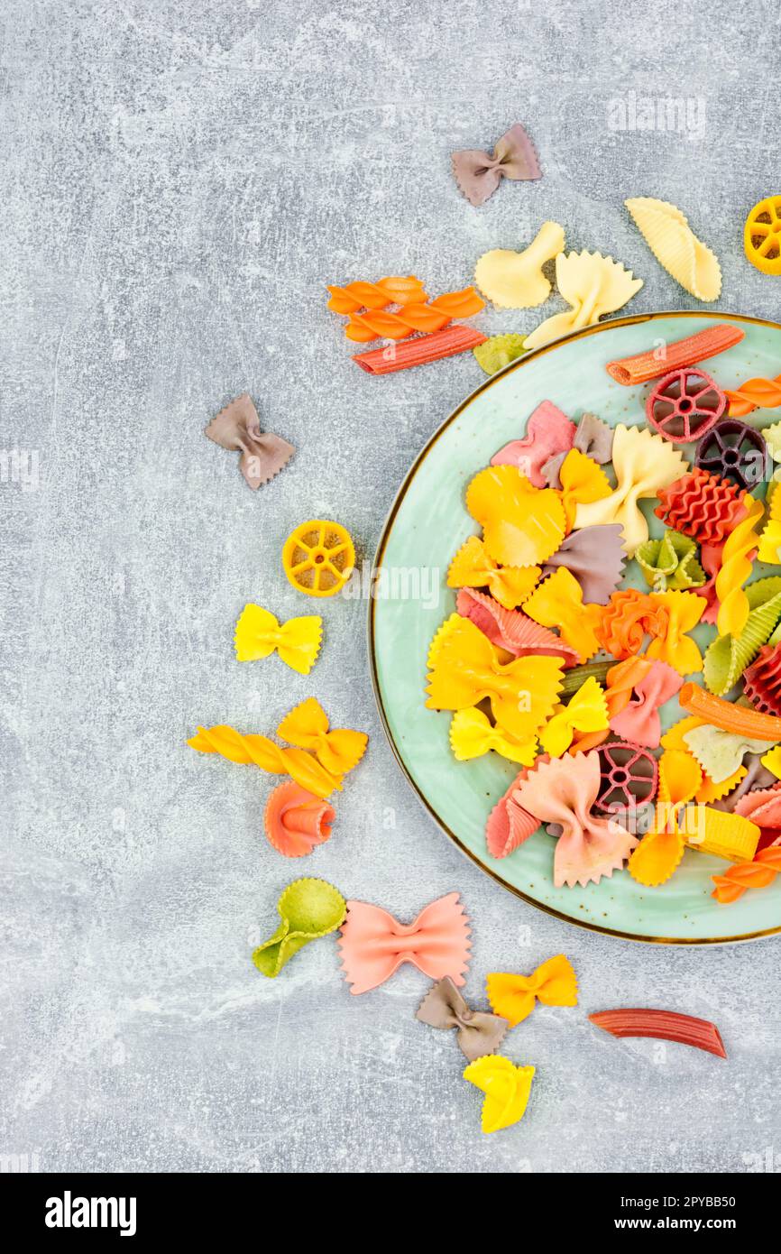 Colorful dry pasta Stock Photo - Alamy