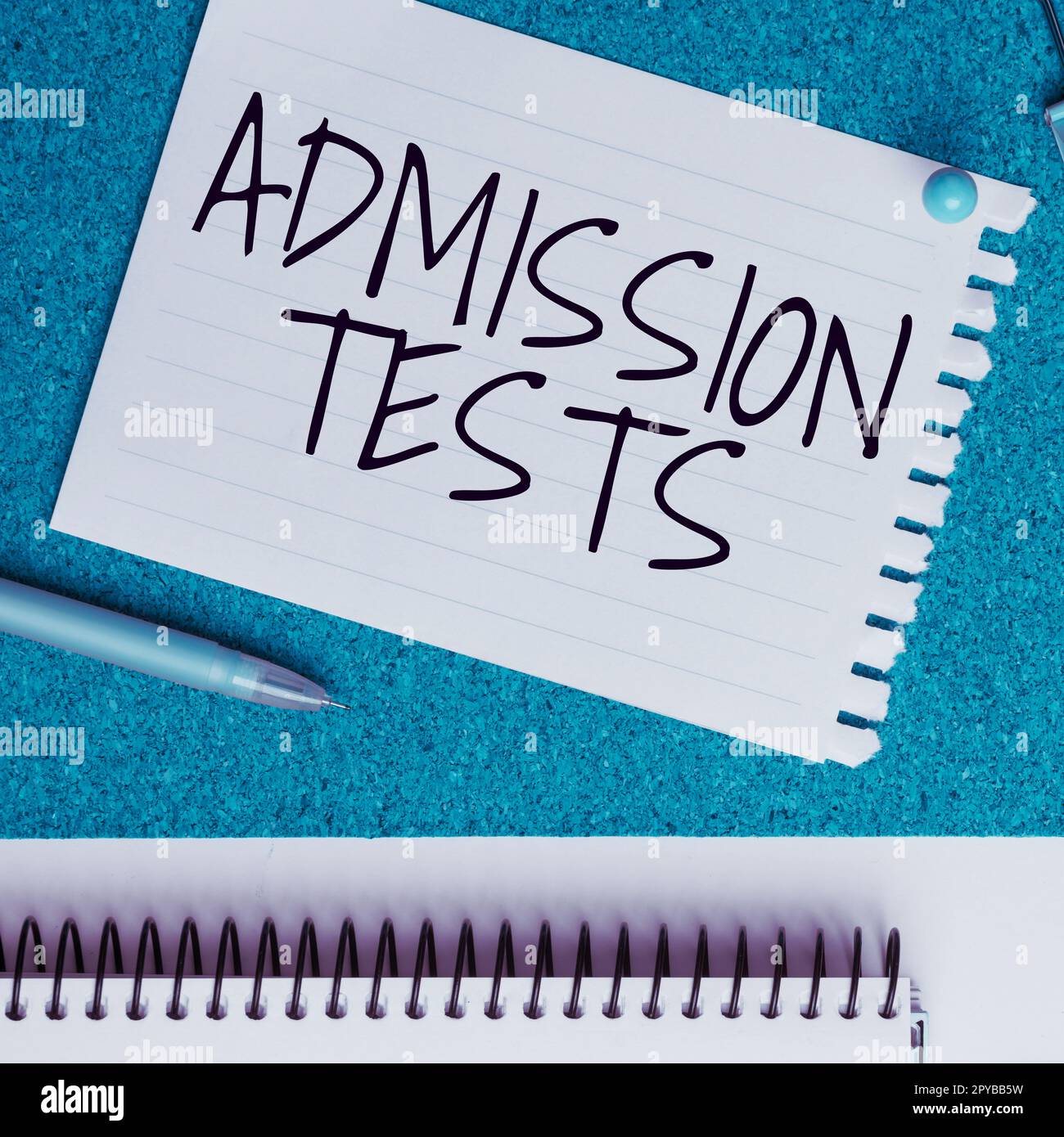 Text caption presenting Admission Tests. Business overview an exam that ...