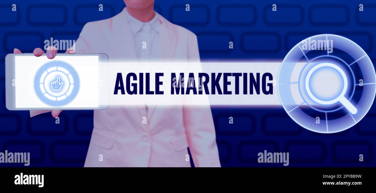 Text caption presenting Agile Marketing. Business idea focusing team ...
