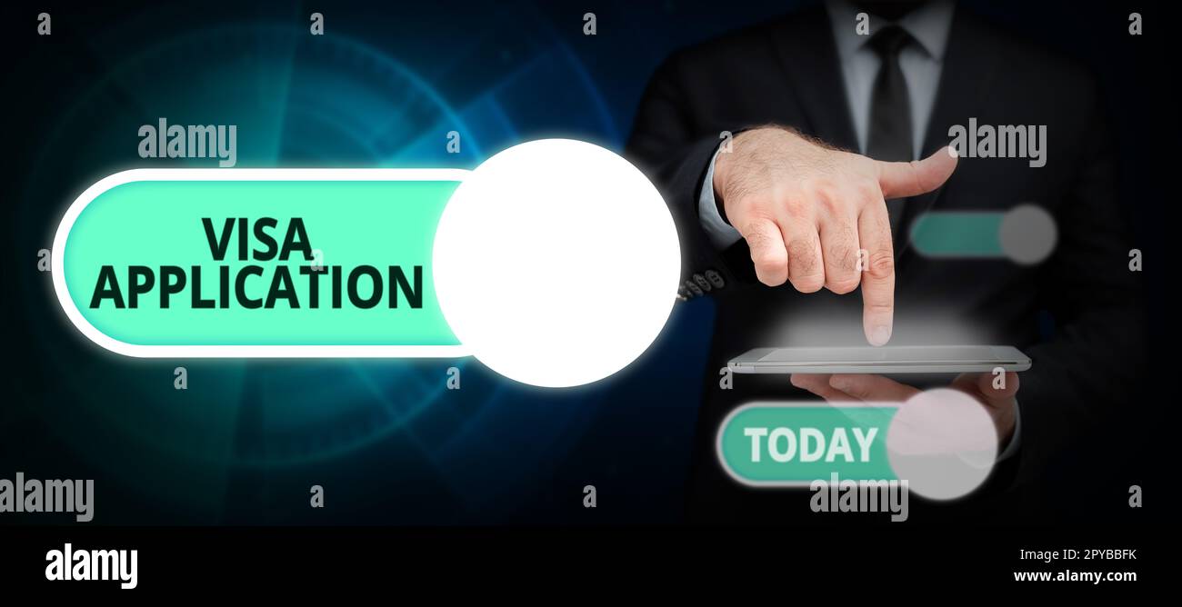 Text showing inspiration Visa Application. Concept meaning an process ...