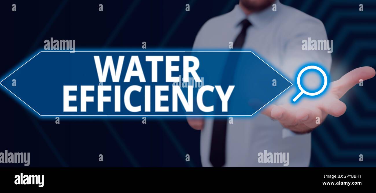 Conceptual display Water Efficiency. Conceptual photo reduce water ...
