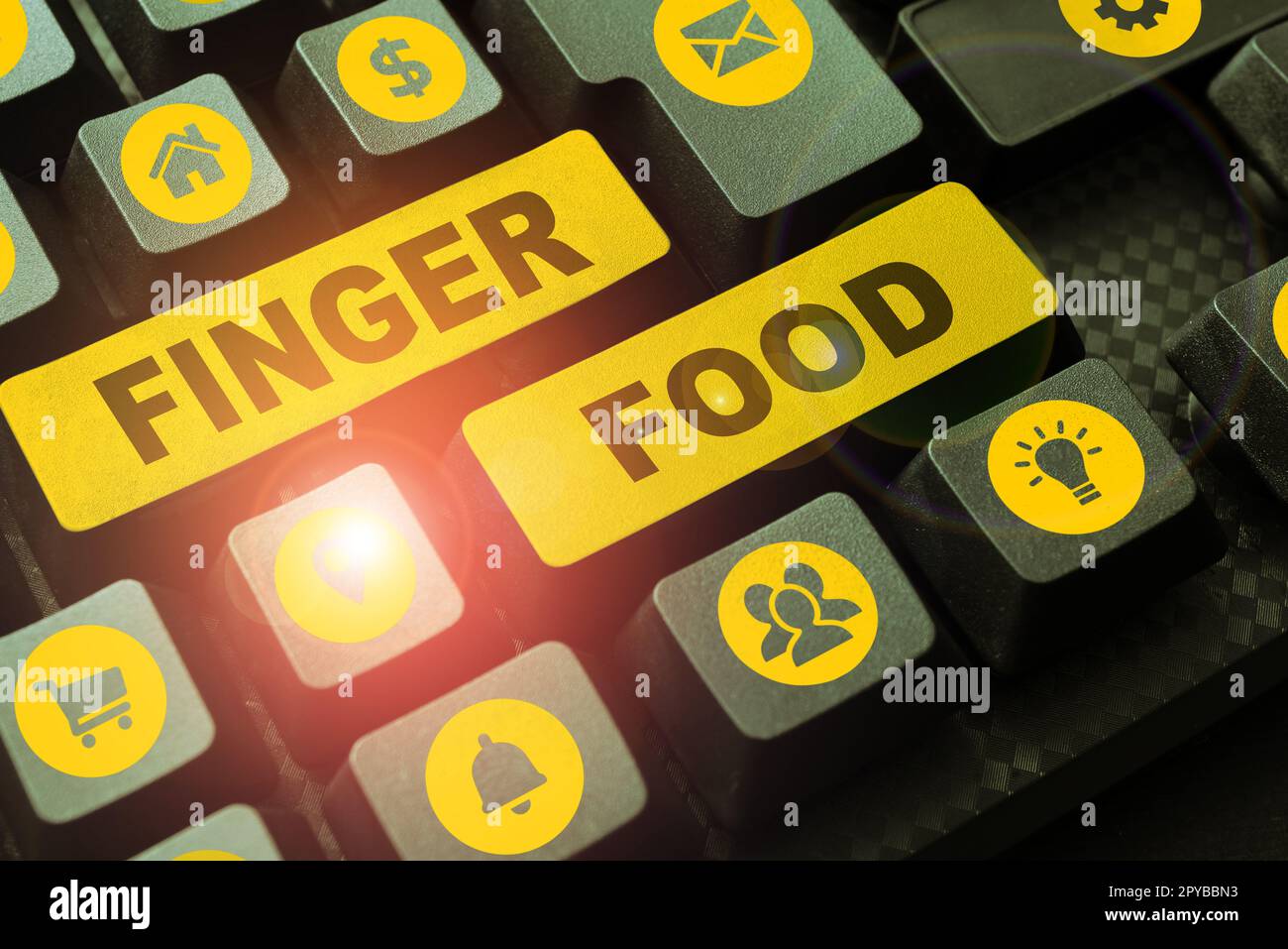Text caption presenting Finger Food. Business concept products and ...