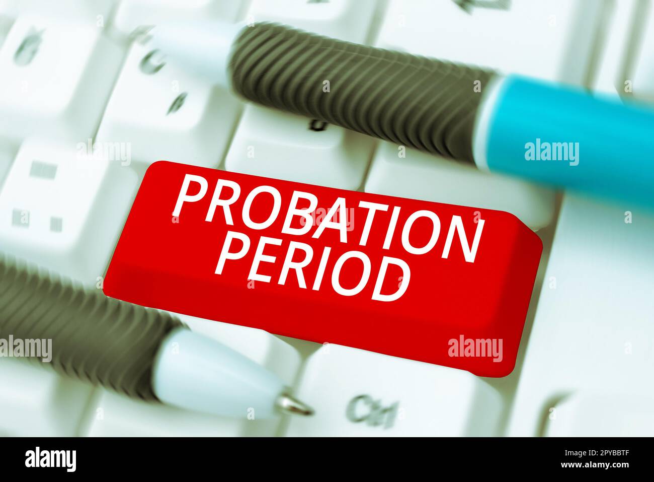 Sign displaying Probation Period. Business concept focused and ...