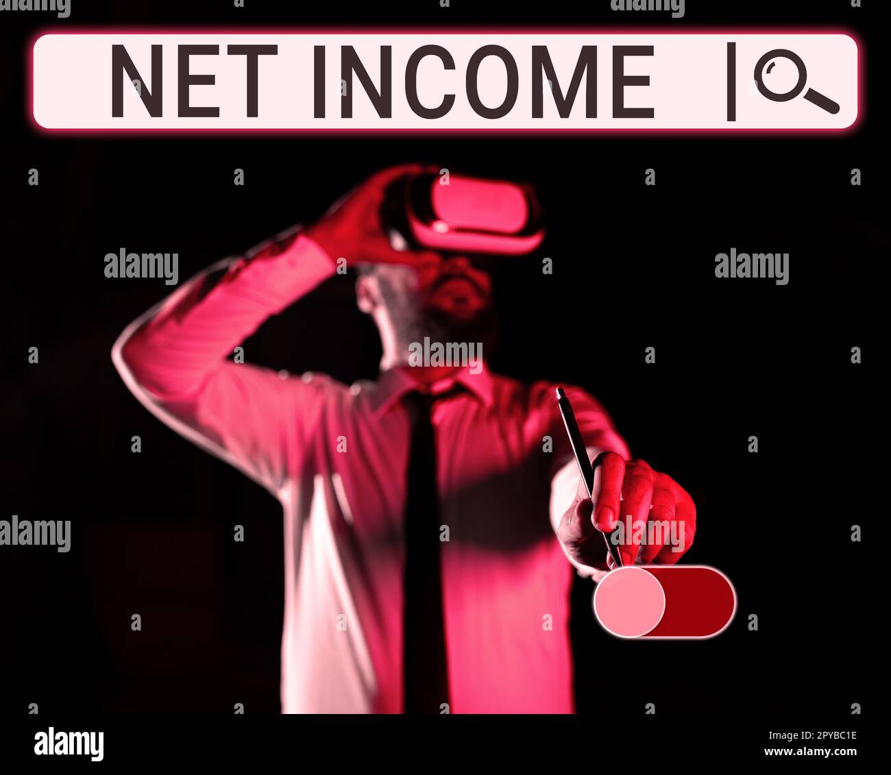 Conceptual display Net Income. Word Written on the gross income ...