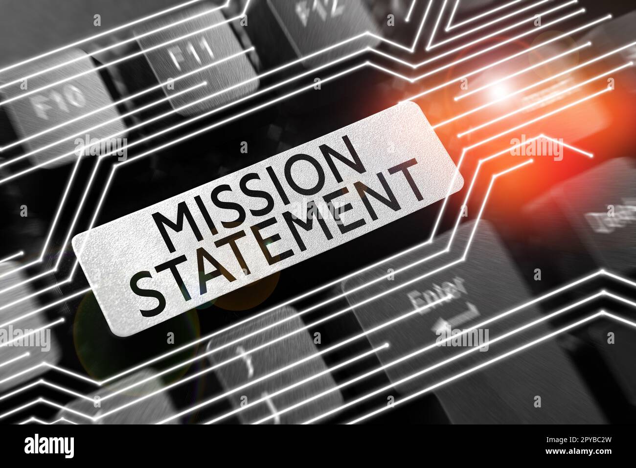 Text sign showing Mission Statement, Internet Concept Formal summary of ...