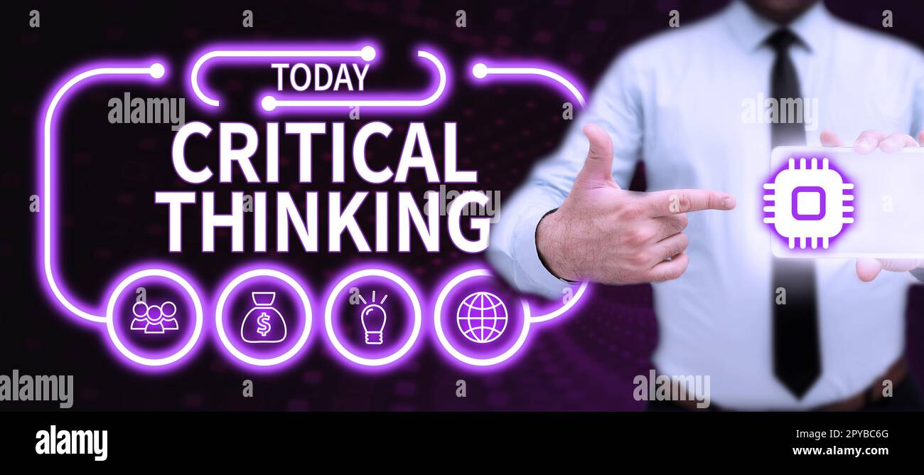 Text sign showing Critical Thinking. Business concept sequence of ...