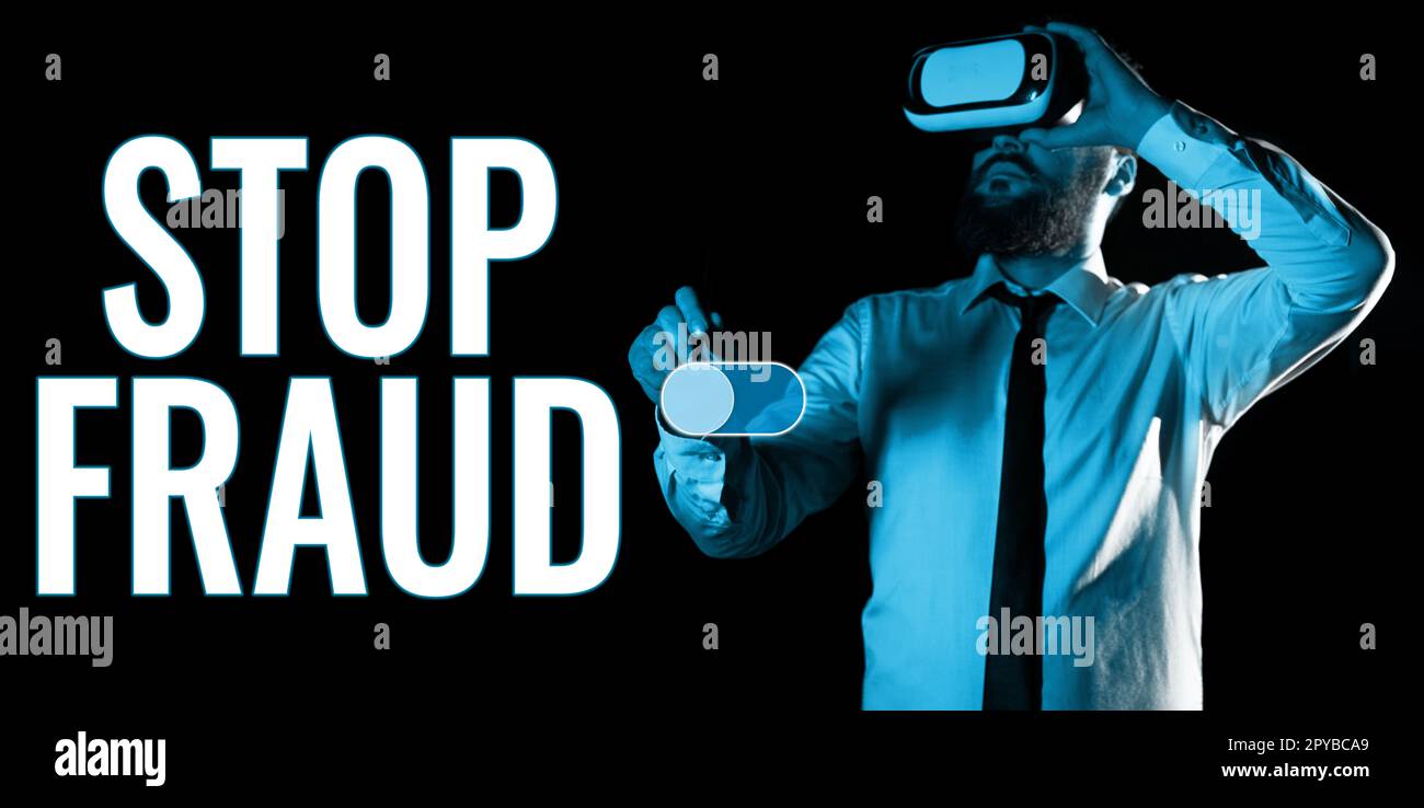 Inspiration showing sign Stop Fraud. Business overview campaign advices ...