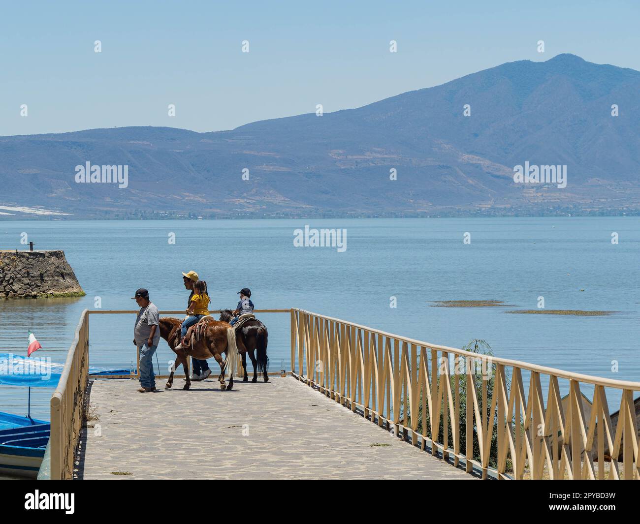 Mexico, APR 28 2023 - Sunny view of the landscape of Lake Chapala Stock ...