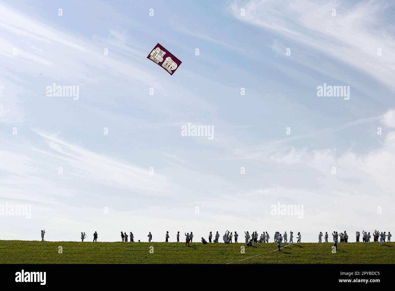 May 3, 2023, Saitama, Japan: A giant kite soars during the Giant Kite ...