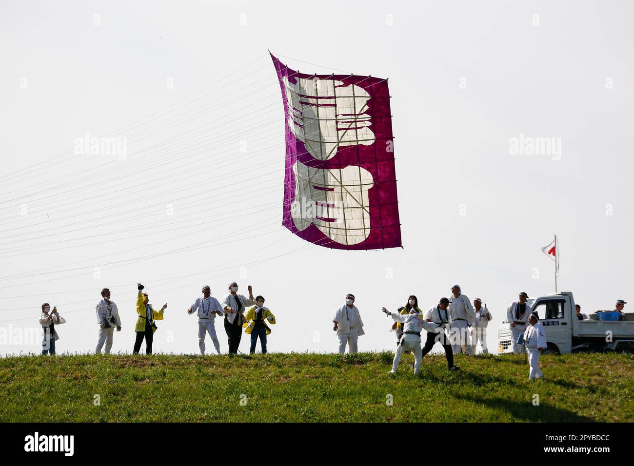 May 3, 2023, Saitama, Japan: A giant kite soars during the Giant Kite ...
