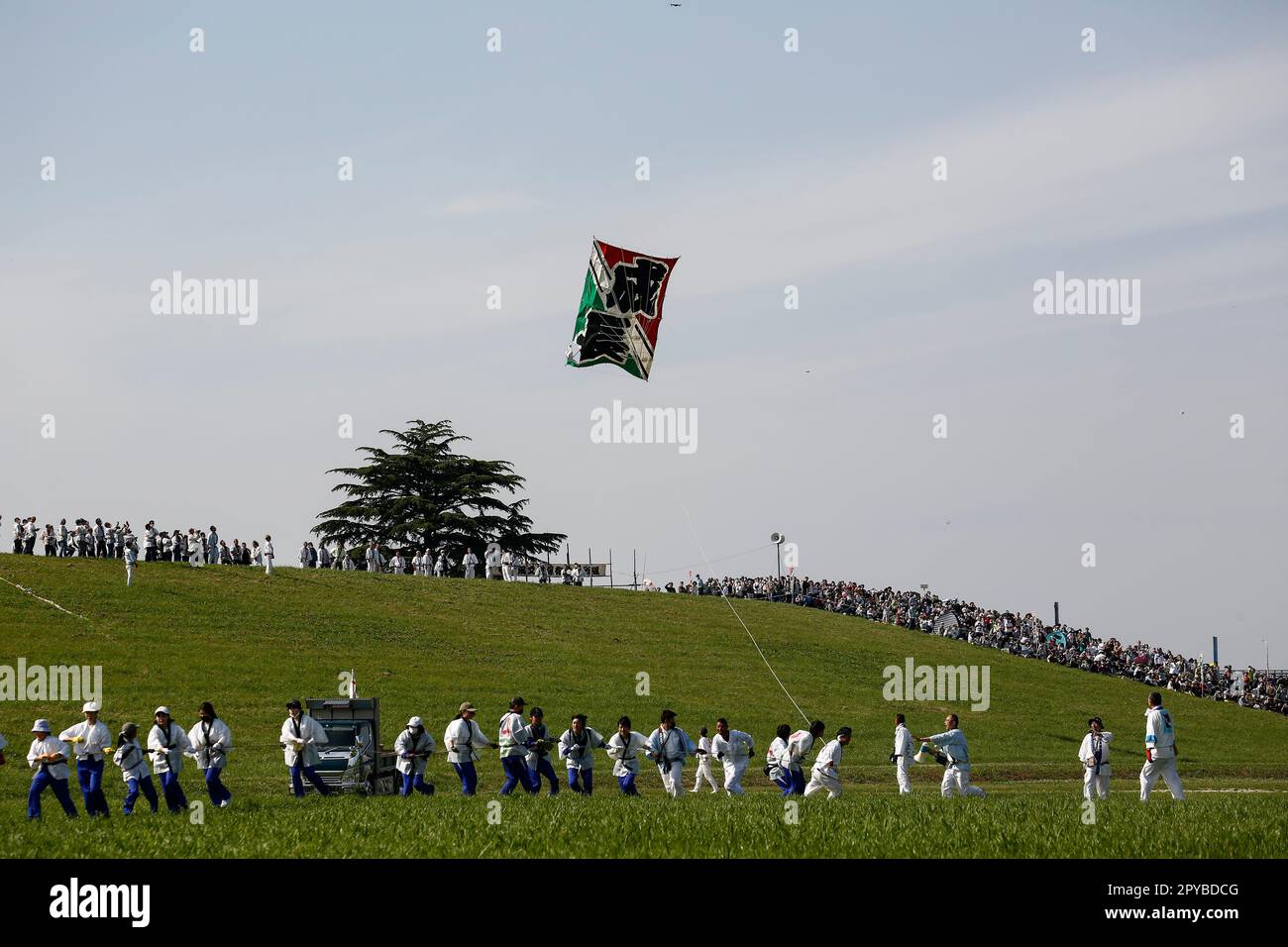 May 3, 2023, Saitama, Japan: Participants fly an enormous kite during ...