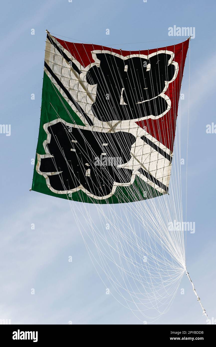 May 3, 2023, Saitama, Japan: A giant kite soars during the Giant Kite ...