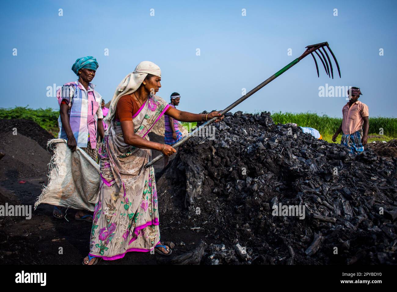 Women work in Carbon Cave in Trichy, india Stock Photo - Alamy