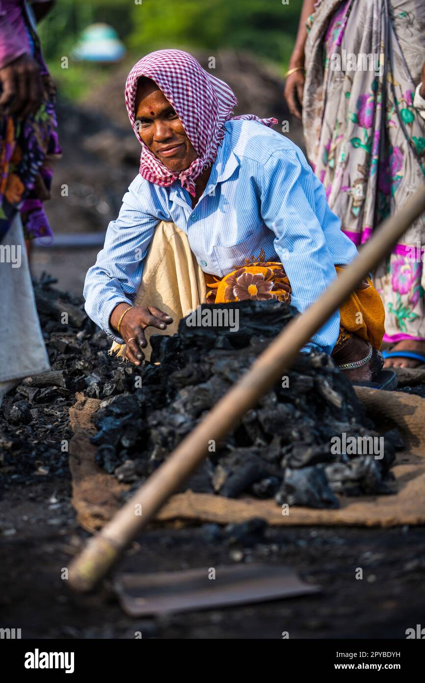 Women work in Carbon Cave in Trichy, india Stock Photo - Alamy