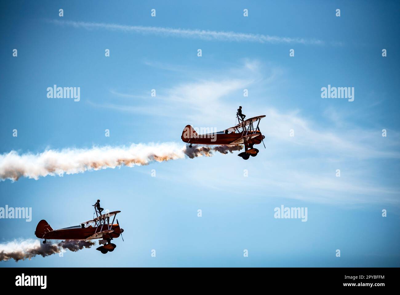 Breitling wing walkers performing at Blackpool airshow 2016 Stock Photo ...