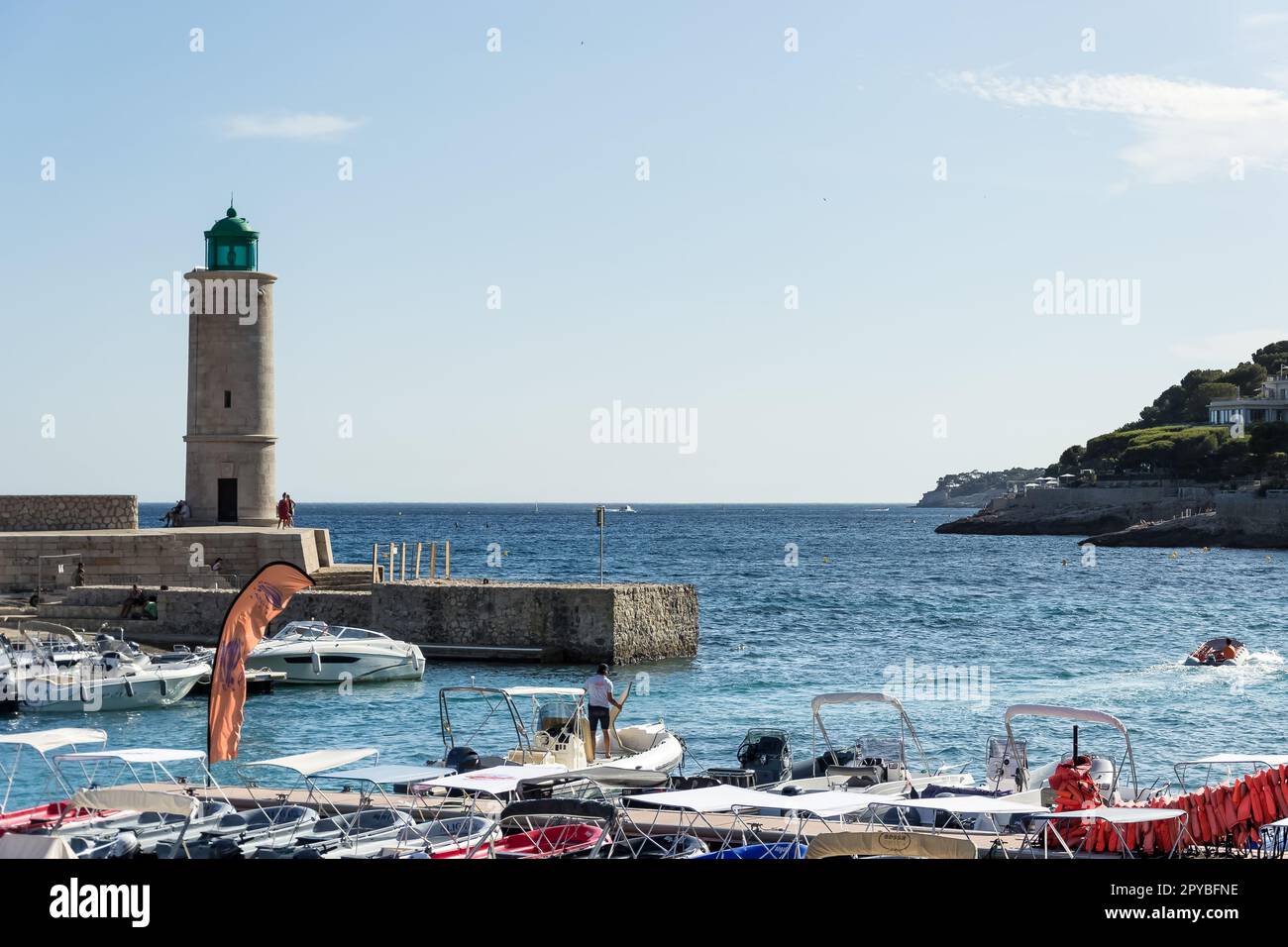 View of the harbor of Cassis situated east of Marseille, a popular ...