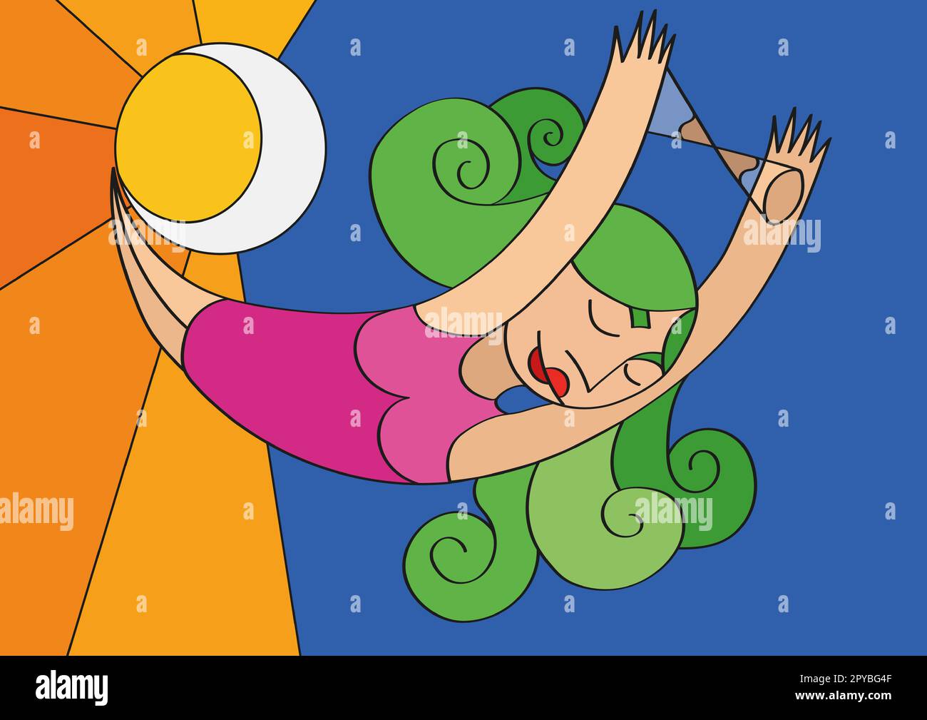 Woman catching time Stock Vector Image & Art - Alamy