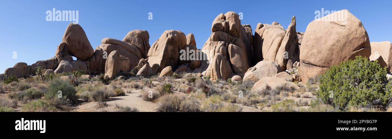 Joshua Tree NP, California, USA - December 1, 2021: Rock formations ...